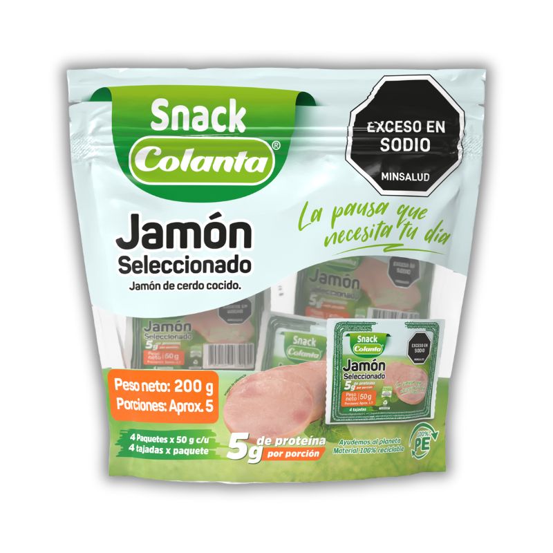 Snack de Jamon Colanta 4 x 50 gr x 200 gr - Supermercados Pacardyl